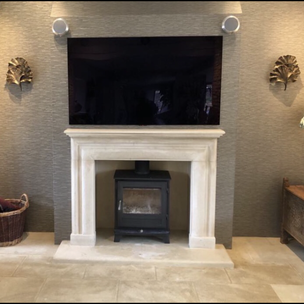 Hand carved and installed by ourselves The Onyx fireplace
